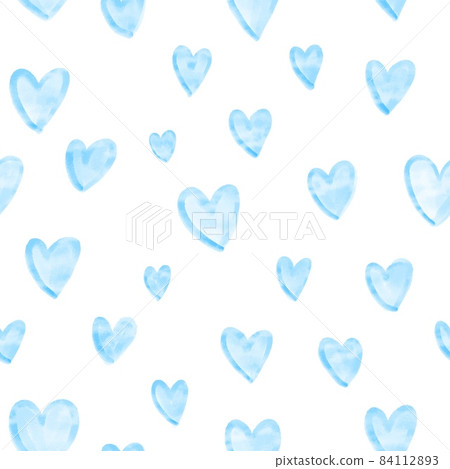 Watercolor Hearts seamless Pattern. Seamless... - Stock Illustration ...