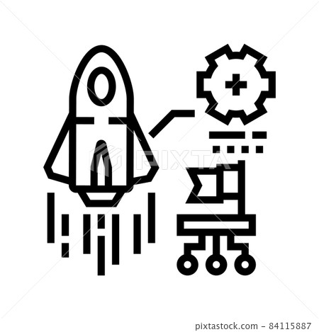 launch startup line icon vector illustration - Stock Illustration ...