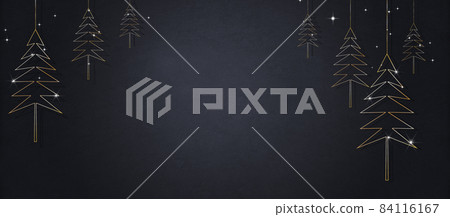 golden trees decoration banner - Stock Illustration [84116167] - PIXTA