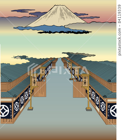 浮世繪風景第 7 部分-插圖素材 [84119339] - PIXTA圖庫