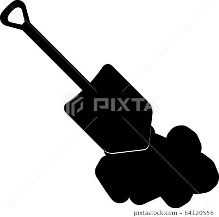 Mining of coal, ore with a shovel. Vector image. - Stock Illustration ...
