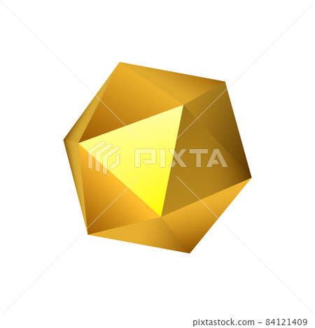 Golden Heptagon Realistic Composition - Stock Illustration [84121409 ...
