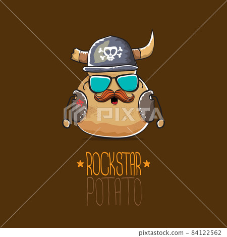 vector rock star potato funny cartoon cute... - Stock Illustration ...