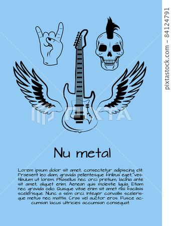 Nu Metal Music Poster Vector Illustration - Stock Illustration ...
