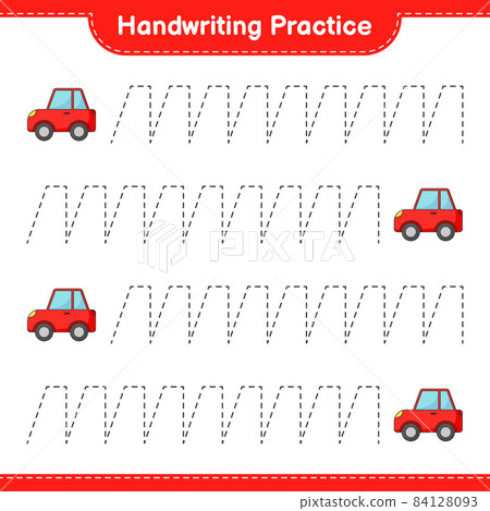 Handwriting practice. Tracing lines of Car.... - Stock Illustration ...