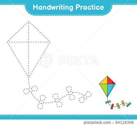 Handwriting practice. Tracing lines of Kite.... - Stock Illustration ...