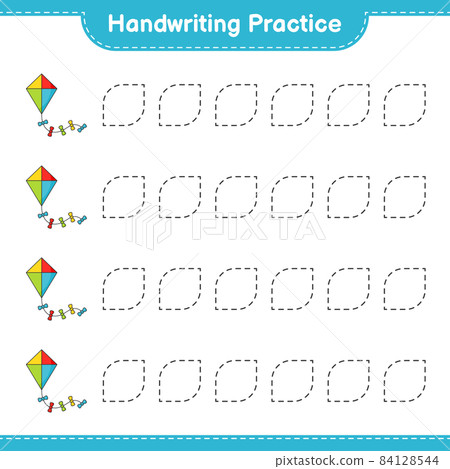 Handwriting practice. Tracing lines of Kite.... - Stock Illustration ...