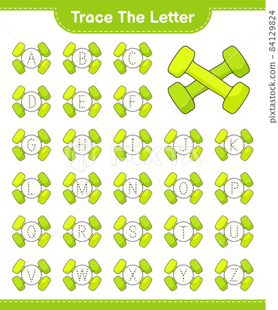 Trace the letter. Tracing letter alphabet with... - Stock Illustration ...