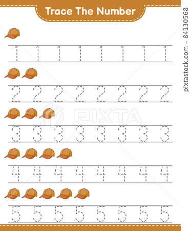 Trace the number. Tracing number with Cap Hat.... - Stock Illustration ...