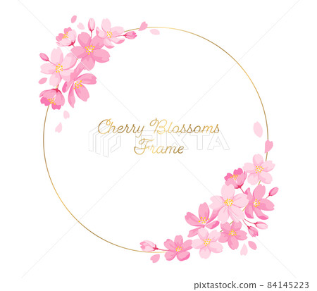 Cherry blossom decoration frame, vector... - Stock Illustration ...