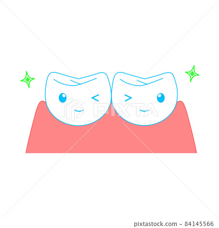 Two winking teeth - Stock Illustration [84145566] - PIXTA