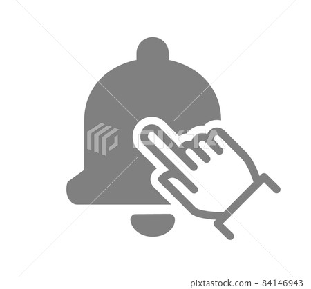 Finger click the notification bell icon.... - Stock Illustration ...