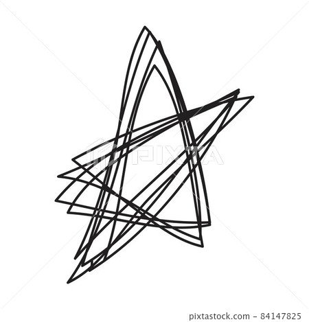 Hand drawn star doodle, sketch scribble...-插圖素材 [84147825] - PIXTA圖庫