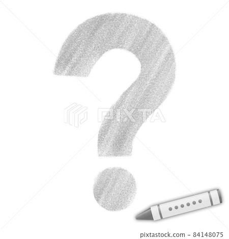 Question mark written in gray crayon - Stock Illustration [84148075 ...