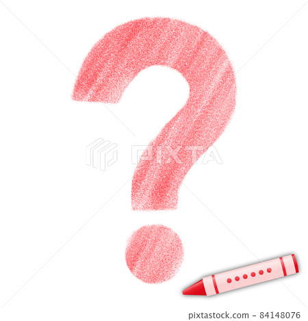 Question mark written in red crayon - Stock Illustration [84148076] - PIXTA
