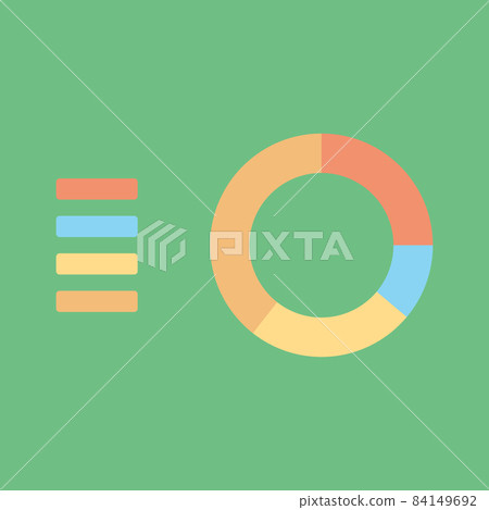Simple and cute pie chart illustration - Stock Illustration [84149692 ...
