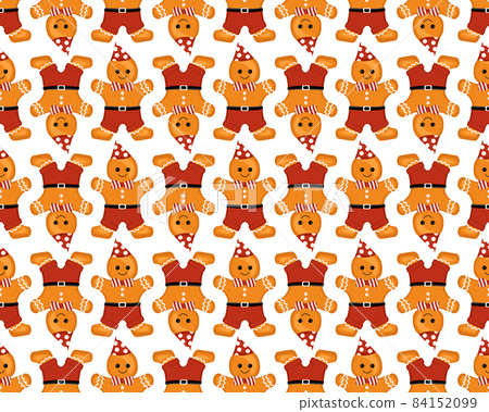 Seamless pattern from gingerbread man cookies,... - Stock Illustration ...