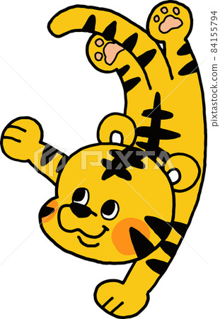 Character illustration of a tiger doing a... - Stock Illustration ...