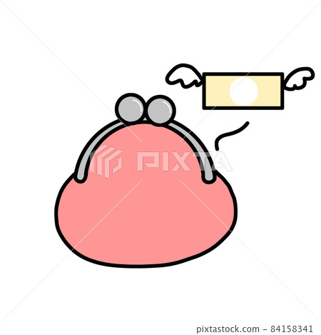 A simple wallet where money goes out - Stock Illustration [84158341 ...
