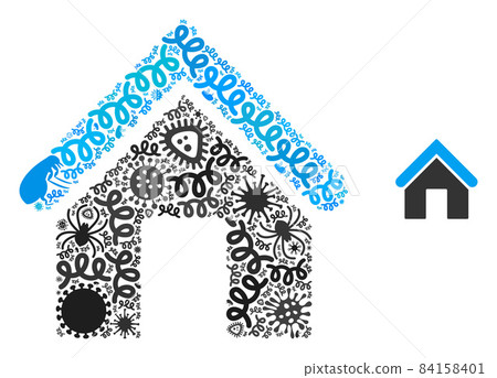 Mosaic Home Icon of Flu Pathogens-插圖素材 [84158401] - PIXTA圖庫