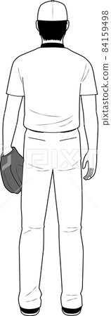 Back view of a baseball player ① - Stock Illustration [84159498] - PIXTA