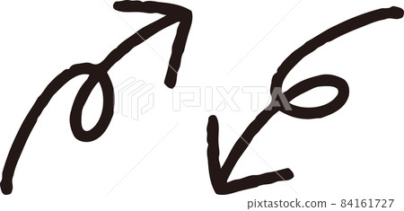 A simple pen-written curling arrow - Stock Illustration [84161727] - PIXTA
