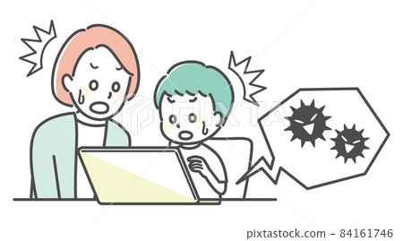 Computer virus and children - Stock Illustration [84161746] - PIXTA