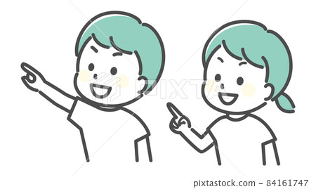 Children pointing - Stock Illustration [84161747] - PIXTA