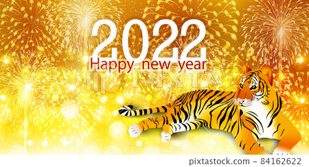 Tiger fireworks new year background - Stock Illustration [84162622] - PIXTA