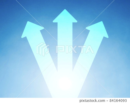 Three-way arrow in the blue sky - Stock Illustration [84164093] - PIXTA