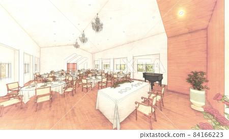 Wedding church, triangular roof, no people,... - Stock Illustration ...