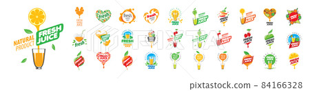 A set of Fresh vector logos on a white background - Stock Illustration ...