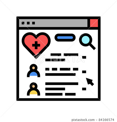 doctor search online web site color icon vector... - Stock Illustration ...