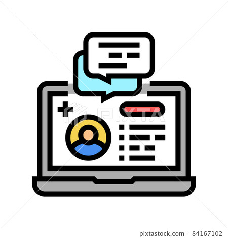 remote consultation color icon vector illustration - Stock Illustration ...