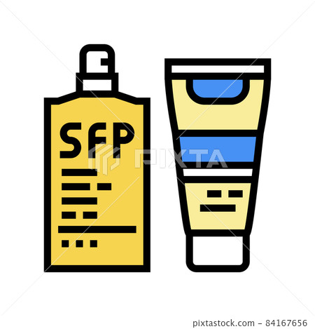 sunscreen protective face and body oil spf-30... - Stock Illustration ...