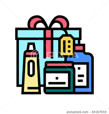 gift and face care kit packages color icon... - Stock Illustration ...
