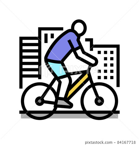 urban riding bicycle color icon vector... - Stock Illustration ...