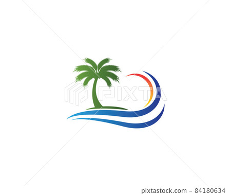 Palm tree summer vector icon illustration - Stock Illustration ...