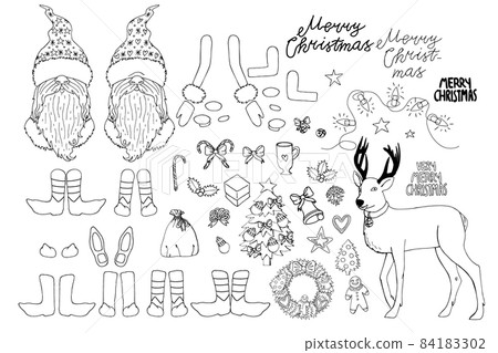 Cartoon Gnome Christmas Character creator set. - Stock Illustration ...