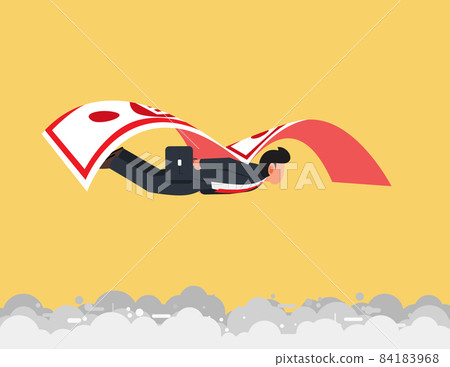 Business man driven by investment money. ... - Stock Illustration ...