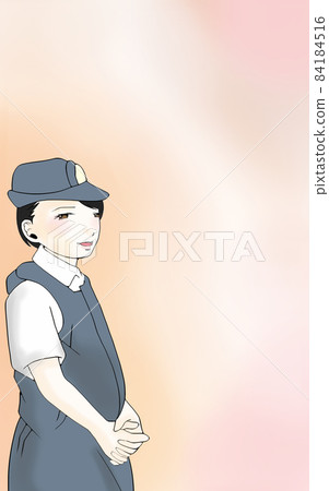 Illustration of a female police officer in... - Stock Illustration ...