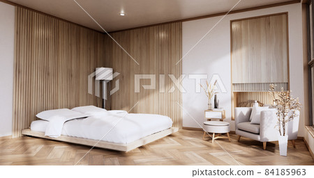 interior mock up with zen bed plant and... - Stock Illustration ...