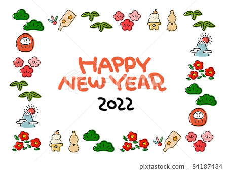 Illustration material: Simple New Year's frame... - Stock Illustration ...