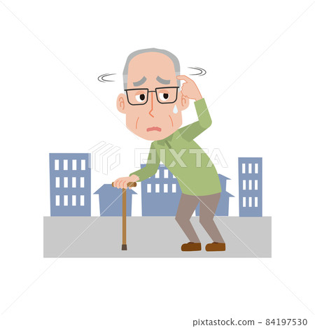 Elderly man getting lost - Stock Illustration [84197530] - PIXTA