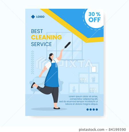 Home Cleaning Service Poster Editable of Square... - Stock Illustration ...