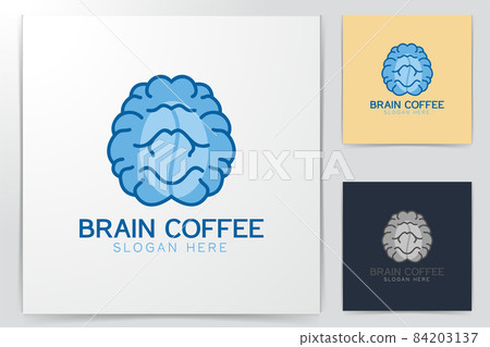 brain coffee logo Designs Inspiration Isolated... - Stock Illustration ...