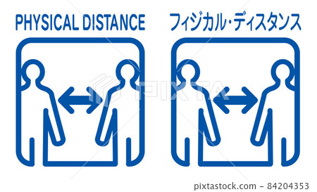 Physical distance icon mark sign - Stock Illustration [84204353] - PIXTA