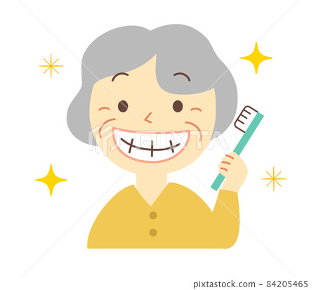 Elderly and Toothpaste: Dental Illustration - Stock Illustration ...