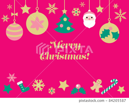 Christmas pink frame design - Stock Illustration [84205587] - PIXTA