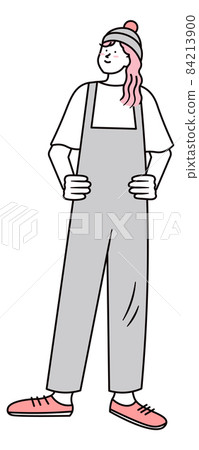 A woman facing upwards - Stock Illustration [84213900] - PIXTA